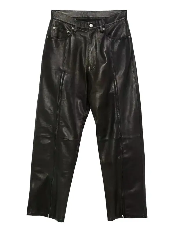 YOKE Leather Trousers - Black