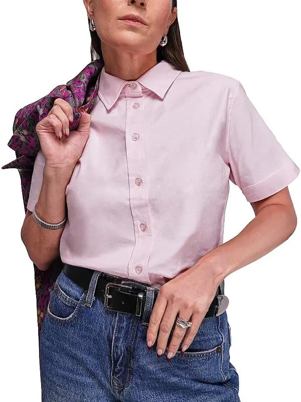 WILDFANG Essential Oxford Button Up Shirt - Blush