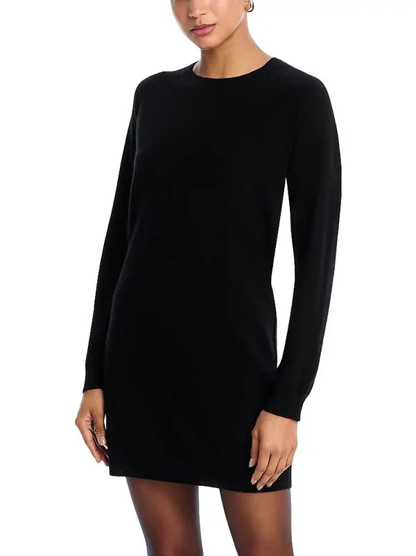 Aqua 100% Cashmere Mini Dress - Black