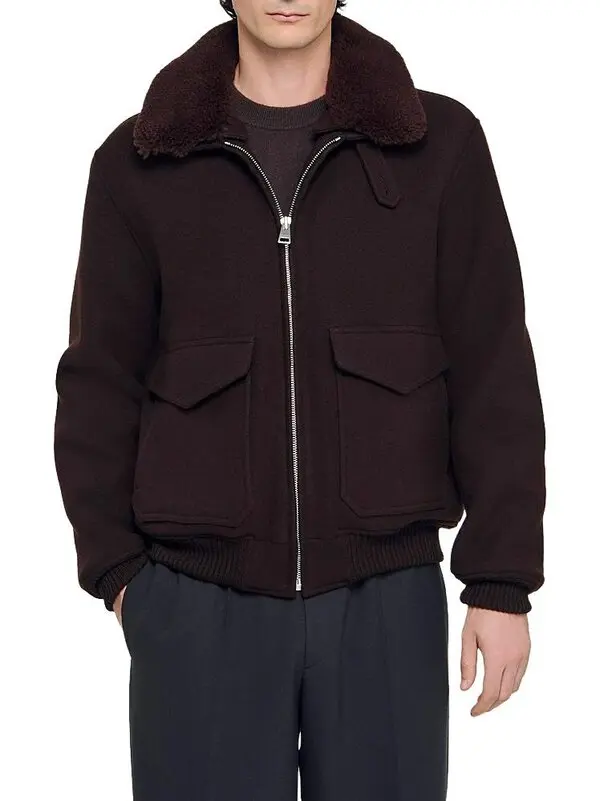 Sandro Aviator Jacket - Chocolate