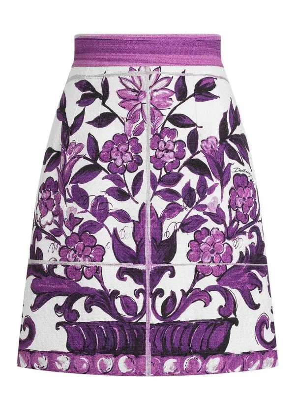 Dolce & Gabbana Majolica Print Cotton Mini Skirt - Multicolor