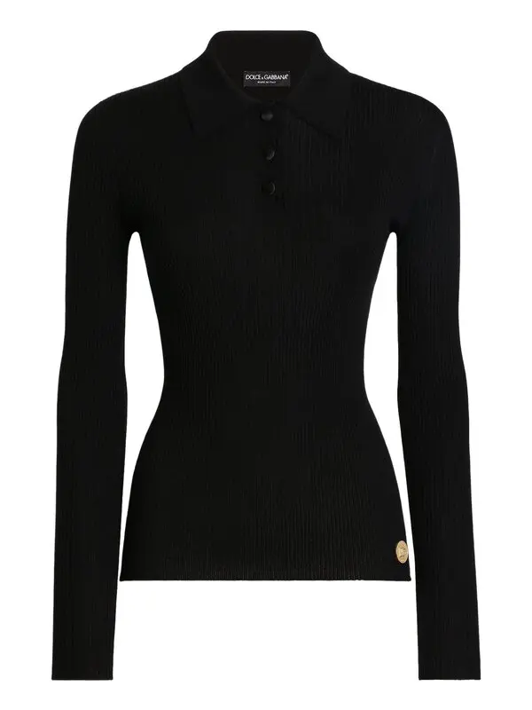 Dolce & Gabbana Cashmere Polo Sweater - Black
