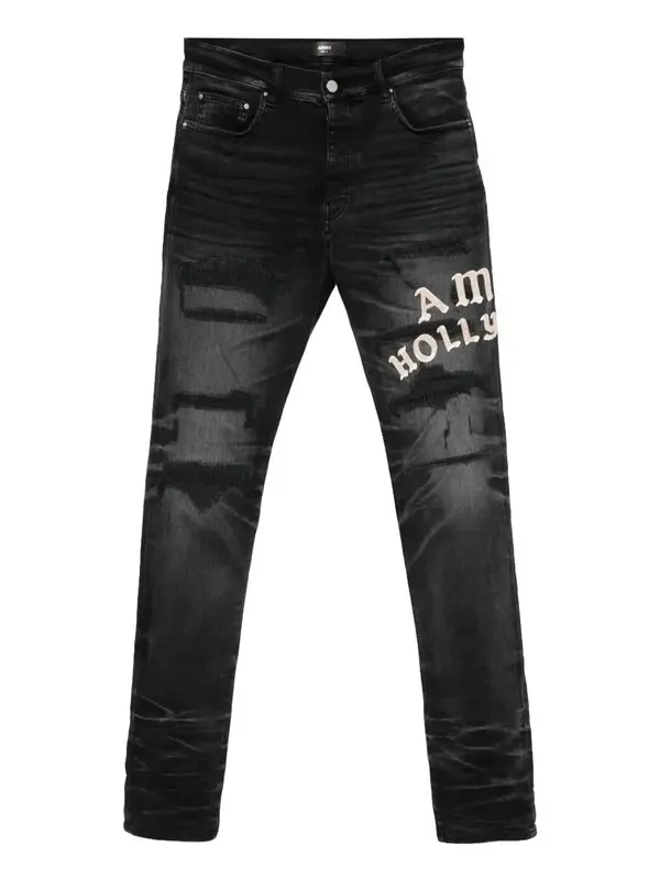 Amiri Distressed Skinny Jeans - Black