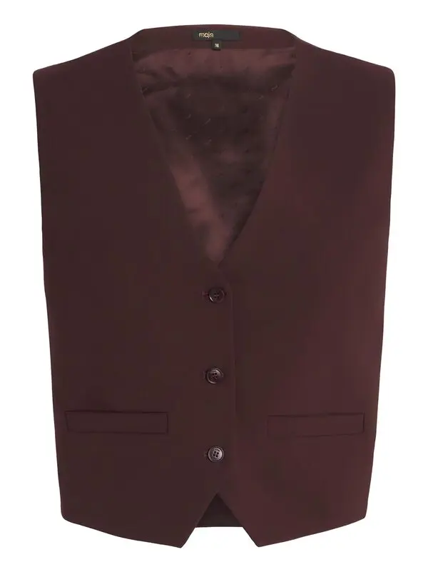 Maje Wool-blend Waistcoat - Red