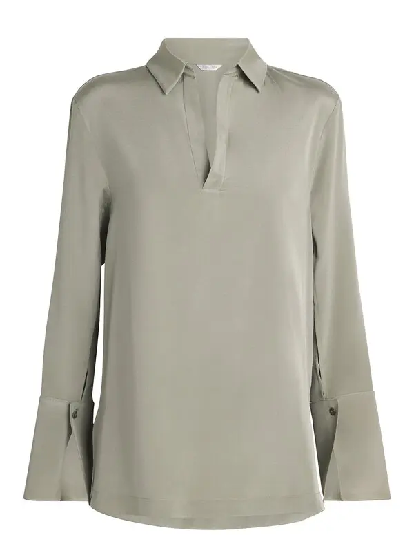 Max Mara Stretch-silk Shirt - Green