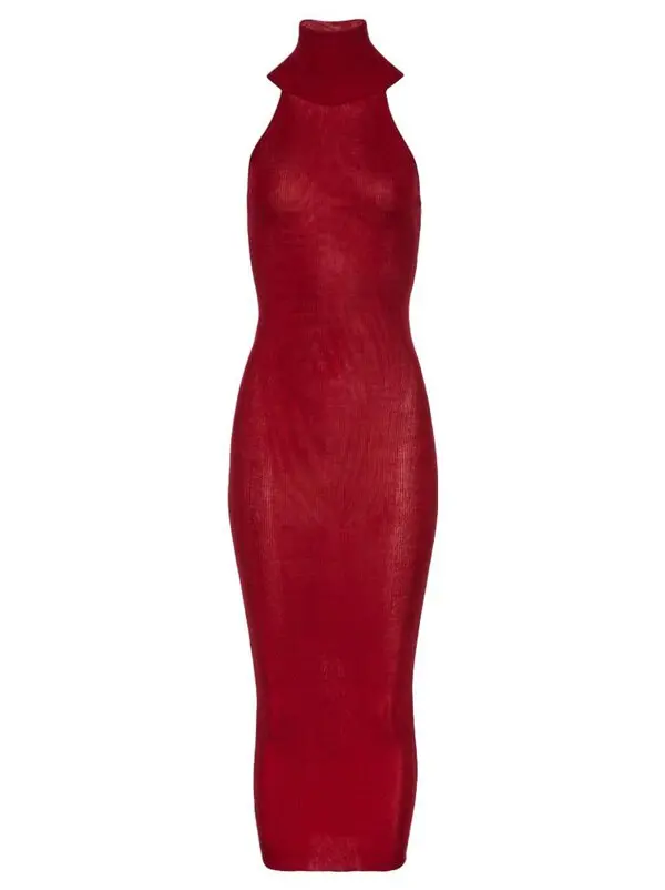 Magda Butrym Turtleneck Midi Dress - Red