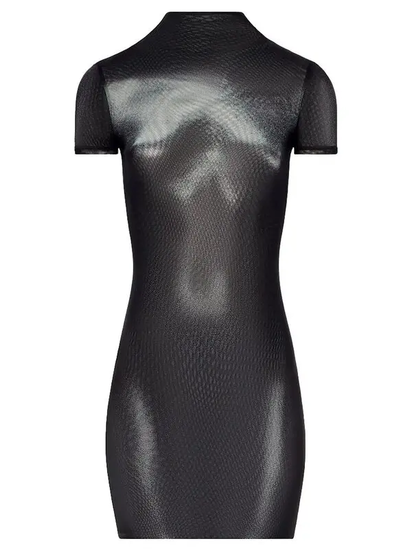 Jean Paul Gaultier Printed Mesh Mini Dress - Black