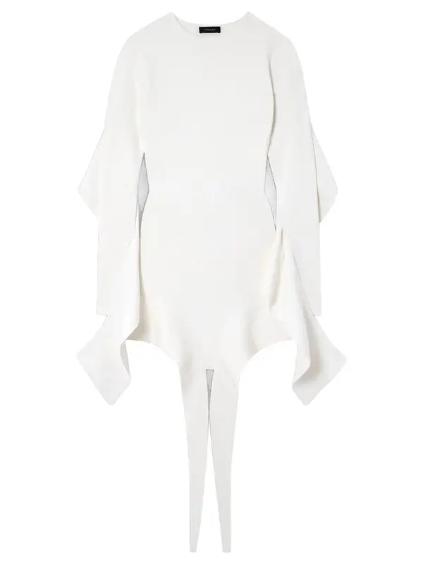 MUGLER Asymmetric Stretch-knit Mini Dress - Off-white