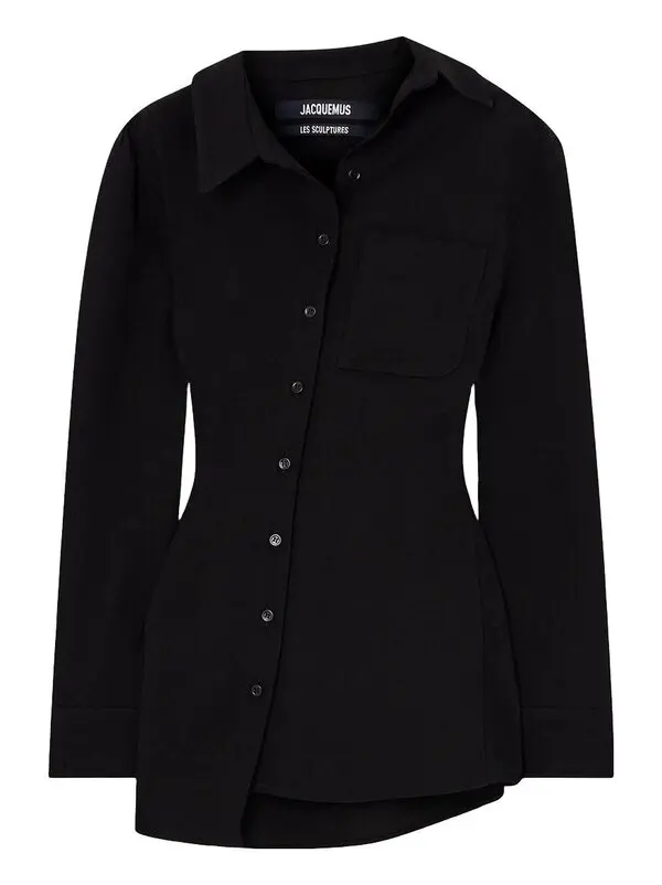 Jacquemus Pablo Asymmetric Cotton-poplin Shirt - Black