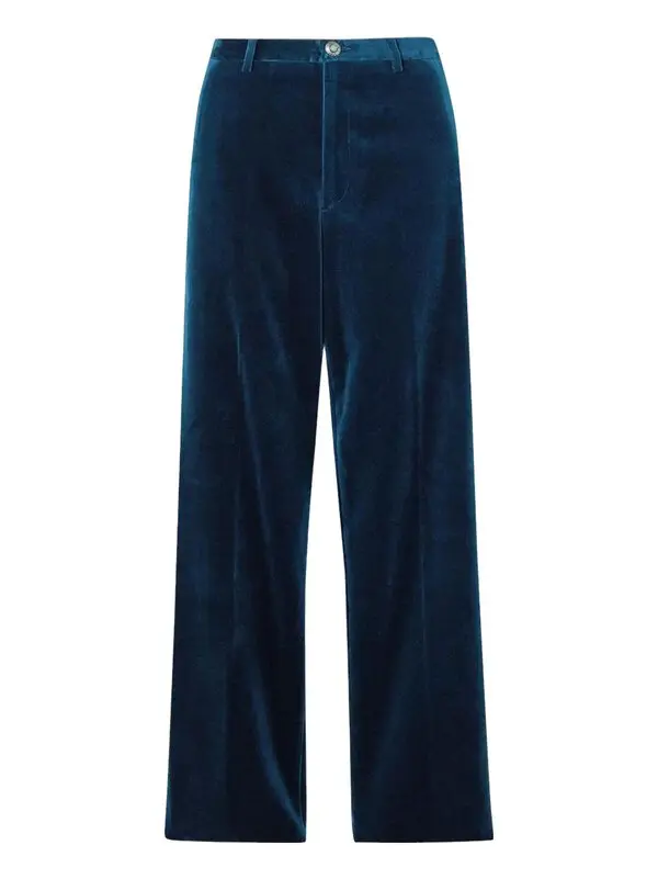 FORTELA Joplin Cotton-velvet Straight-leg Pants - Navy