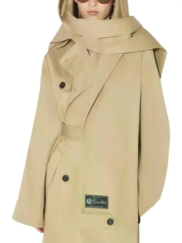 JEAN PAUL GAULTIER Double-breasted Belted Trench Coat - Neutrals