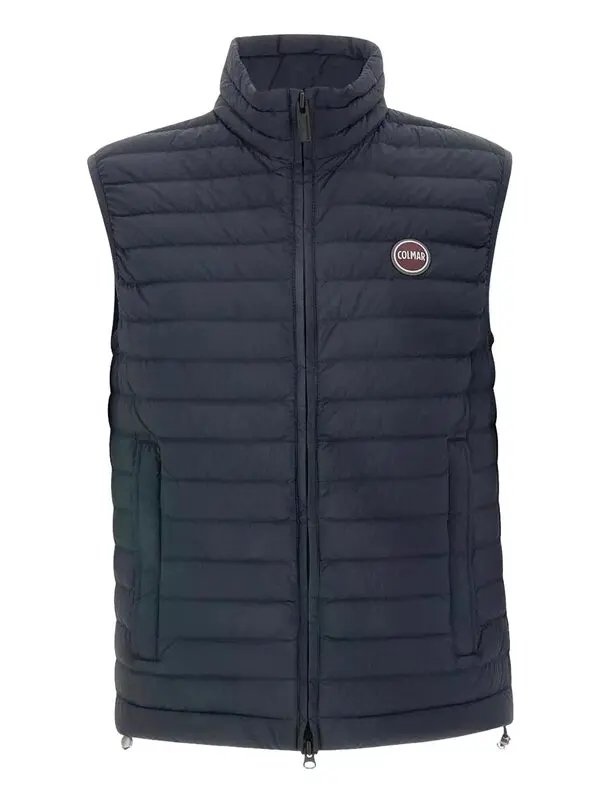 COLMAR Quilted Vest With Logo Patch - Blue
