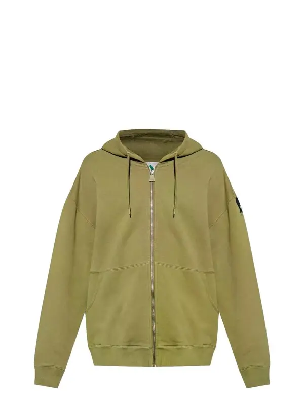 Adidas Zip-up Hoodie With Logo Patch - Green