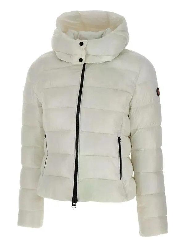 SAVE THE DUCK Horizontal-quilted Hooded Puffer Jacket - Neutrals