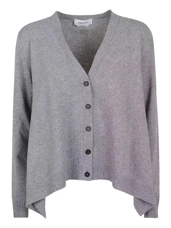 Alexander McQueen Cashmere Button Cardigan - Grey