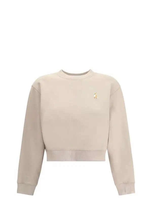 Maison Kitsuné Lady Fox-embroidered Sweatshirt - Neutrals