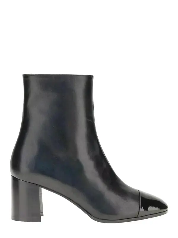 CAREL 7mm Esprit Patent-cap Block-heel Boots - Black