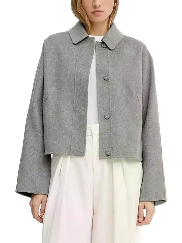 BOSS Cropped Buttoned Jacket - Grey