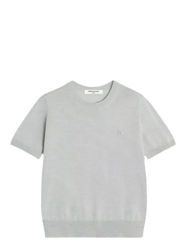 Maison Kitsuné Fox-embroidered T-shirt - Grey