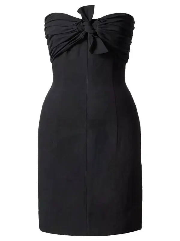 Tove Strapless Bow Mini Dress - Black