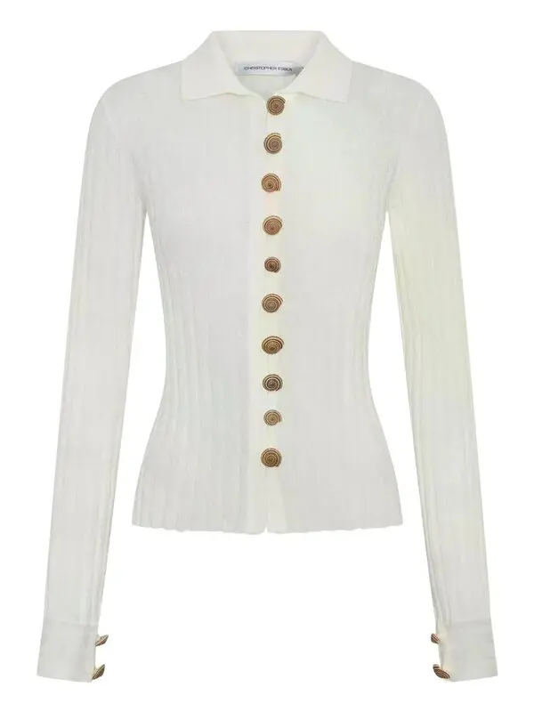 Christopher Esber Button-detailed Cardigan - White