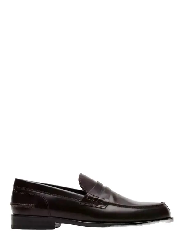 Brioni College Leather Penny Loafers - Brown