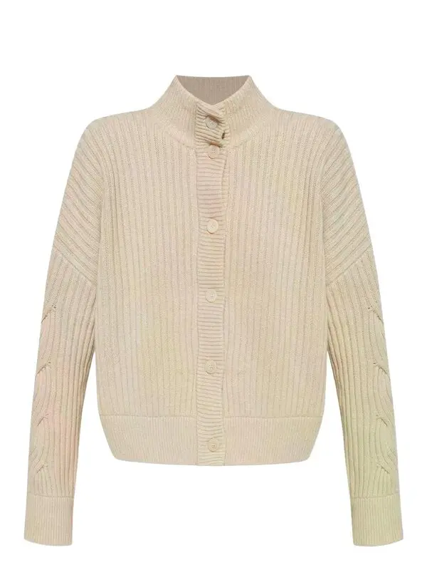 Max Mara Cable-knit Ribbed Cardigan - Neutrals