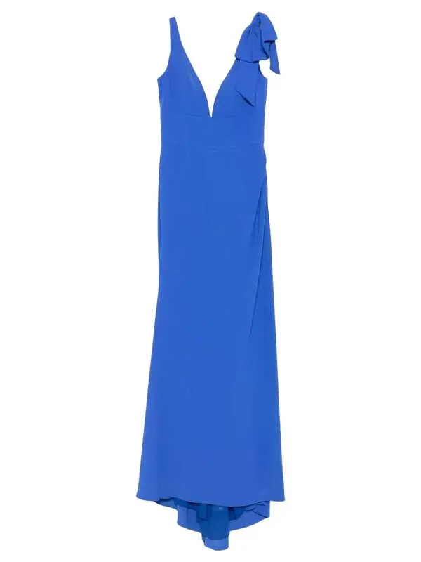 Nicole Miller Bow-embellished A-line Dress - Blue