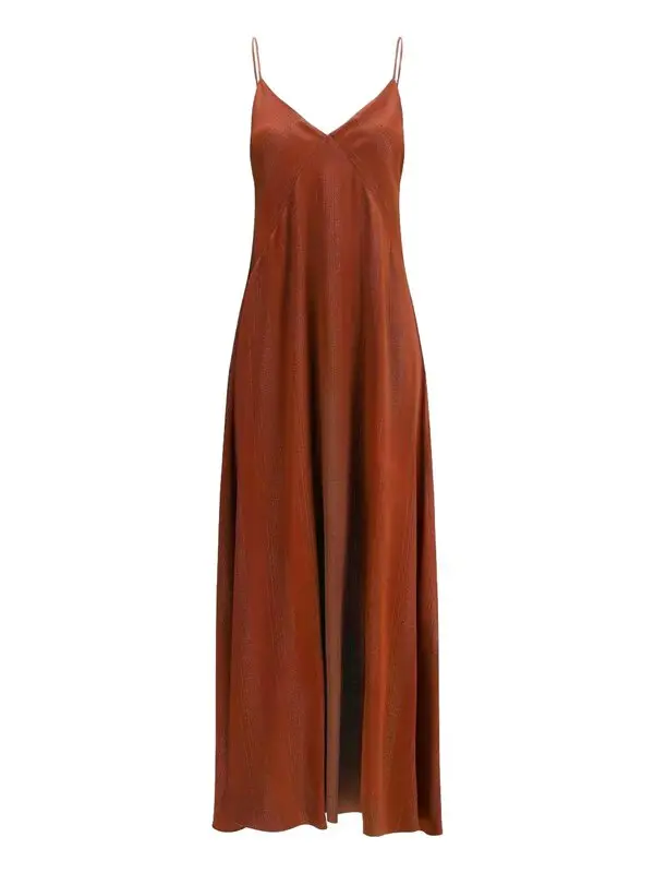 FORTE_FORTE Spaghetti-strap Dress - Brown