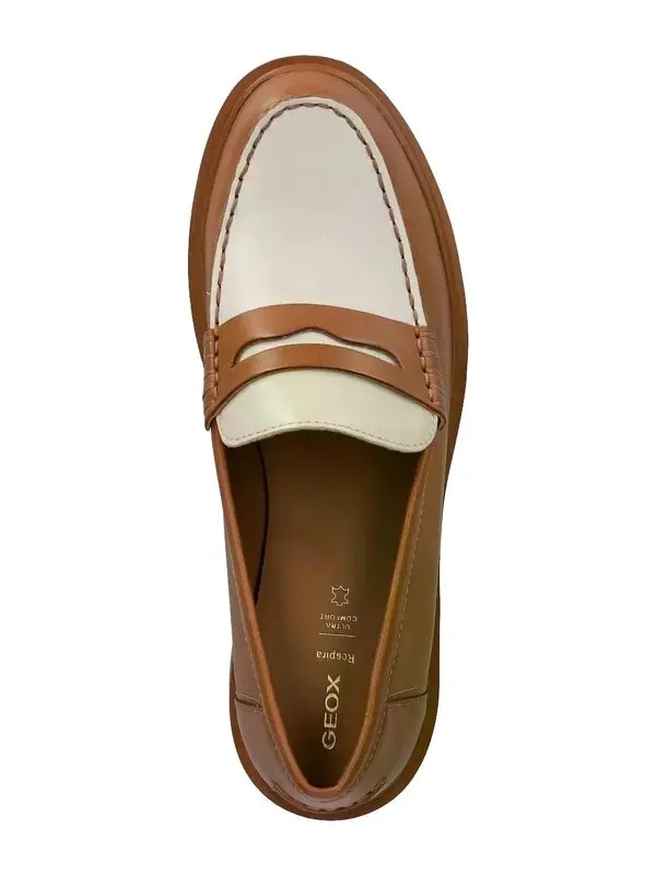 Geox Two-tone Leather Loafers - Brown