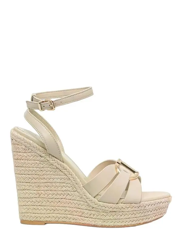 TWINSET 110mm Ankle-strap Wedge Pumps - Neutrals