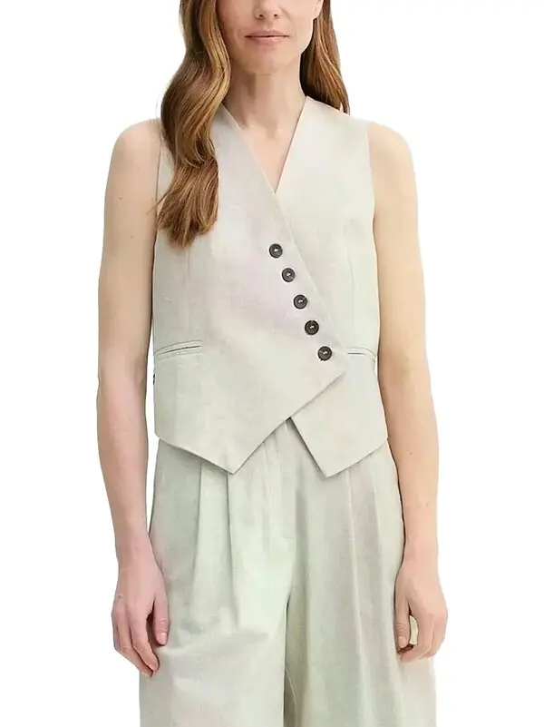 ALOHAS Asymmetrical Button Top - Neutrals