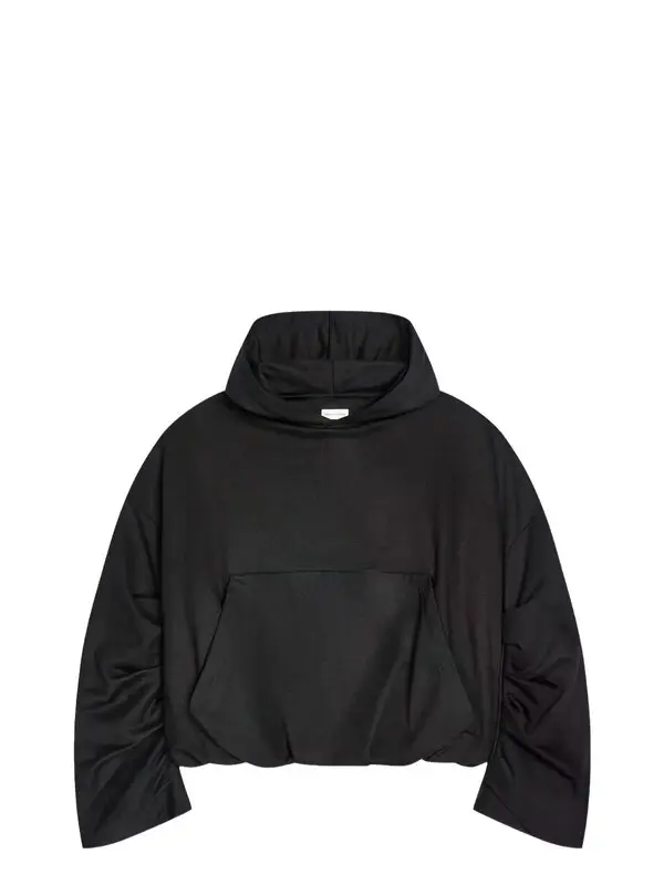 Dries Van Noten Draped Balloon-sleeve Hoodie - Black