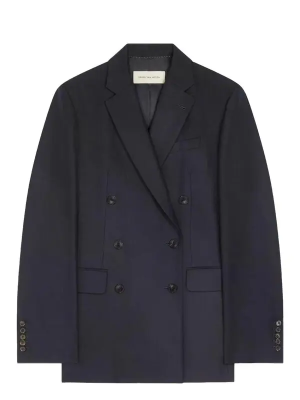 Dries Van Noten Double-breasted Wool Blazer - Blue