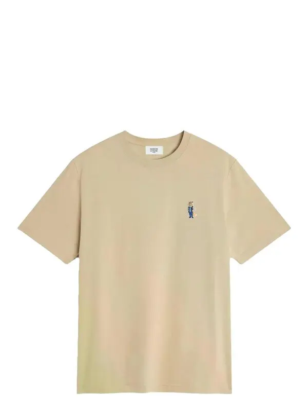 Maison Kitsuné Fox-embroidered Cotton T-shirt - Neutrals