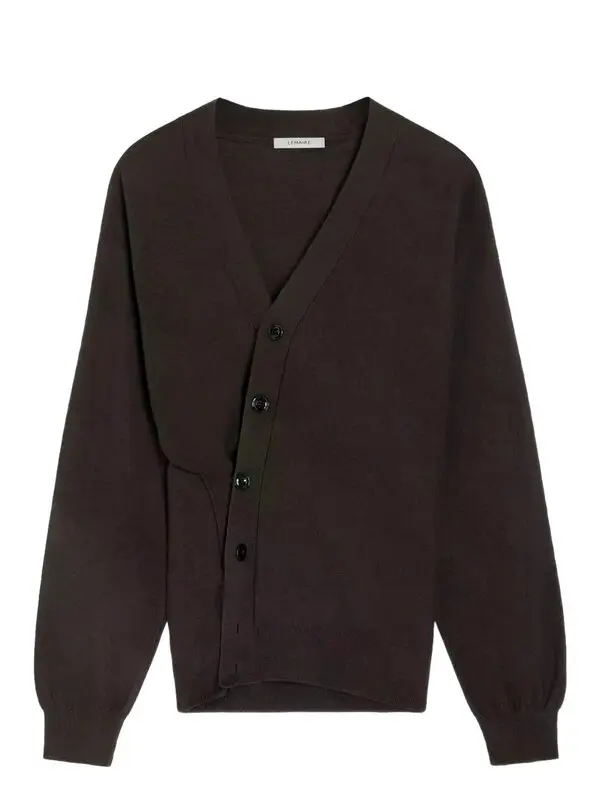 LEMAIRE V-neck Button Cardigan - Brown