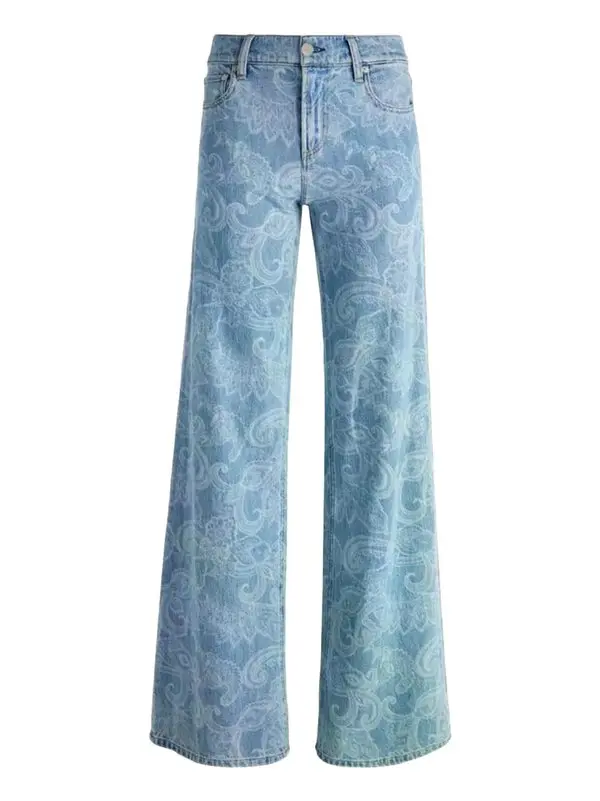 Alice + Olivia Paisley-print Jeans - Blue