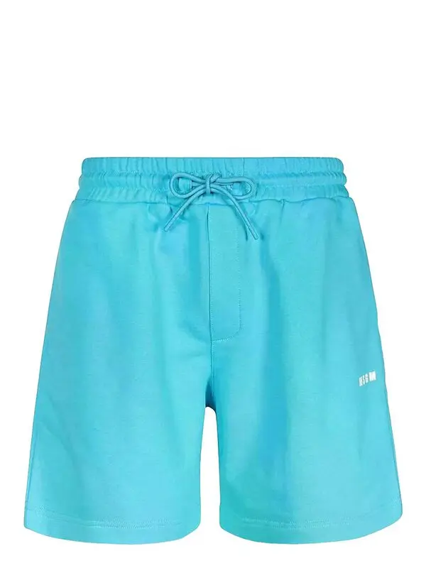 MSGM Elasticated-waistband Cotton Shorts - Blue