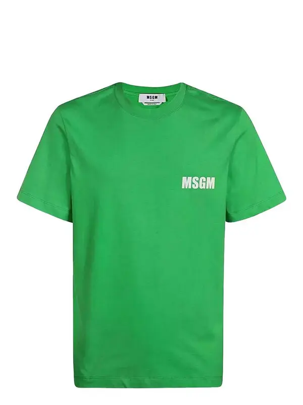 MSGM Logo-print Cotton T-shirt - Green