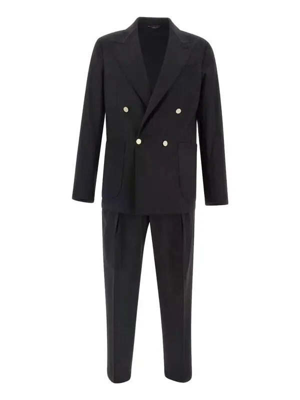 BRIGLIA 1949 Double-breasted Peak-lapel Suit - Black