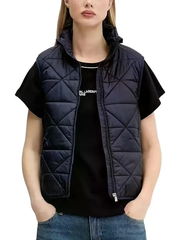 Hugo Quilted Diamond-pattern Vest - Blue