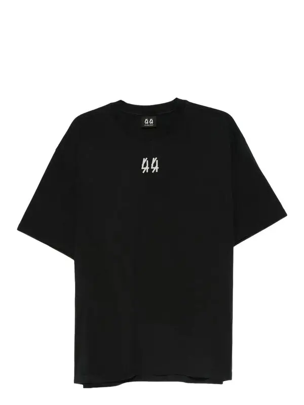 44 LABEL GROUP Logo-embroidered Cotton T-shirt - Black
