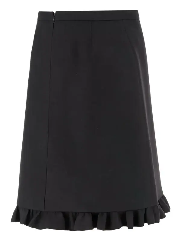 Valentino Garavani Ruffle-detail Midi Skirt - Black
