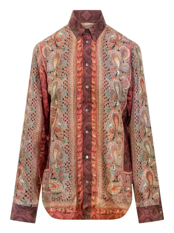 PIERRE-LOUIS MASCIA Paisley Print Long-sleeve Shirt - Red