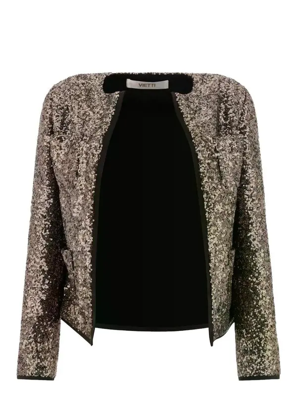 F.IT Sequin-embellished Jacket - Brown