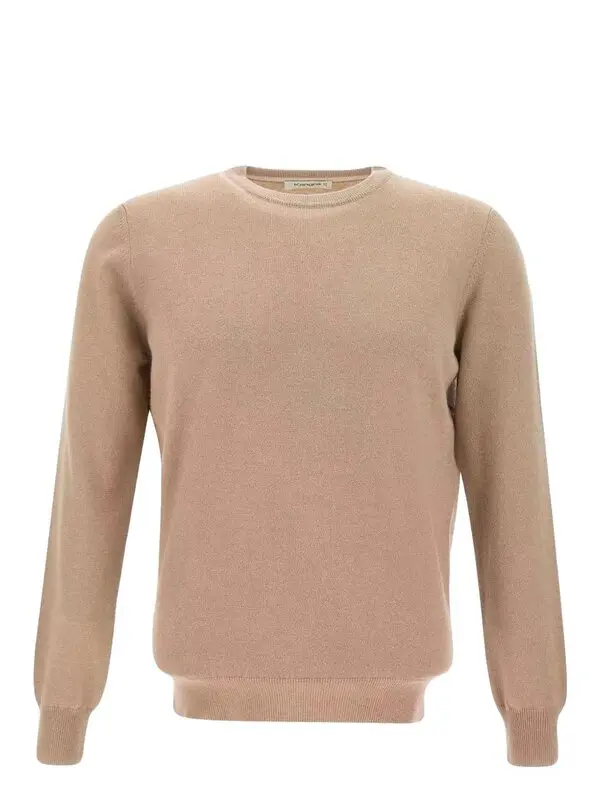 KANGRA Crew-neck Ribbed Sweater - Brown