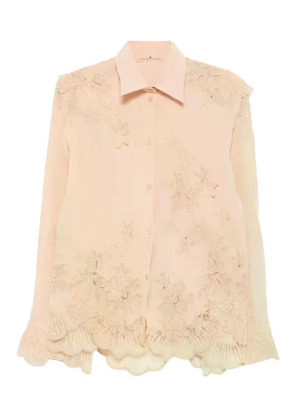 Ermanno Scervino Floral Lace-embellished Shirt - Neutrals