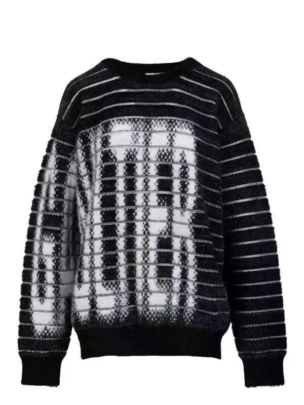 JEAN PAUL GAULTIER Striped Graphic Sweater - Black