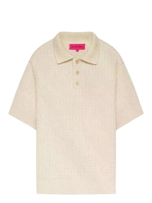 THE ELDER STATESMAN Textured Polo Shirt - Neutrals
