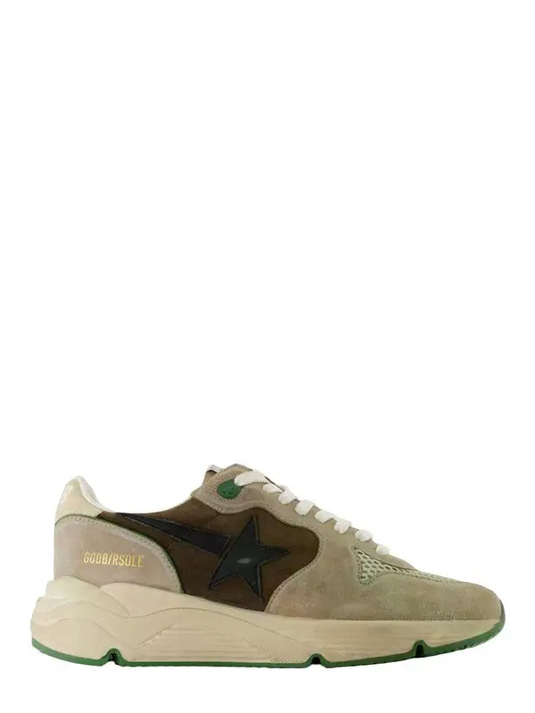 GOLDEN GOOSE Running Sole Logo-detail Calfskin Sneakers - Neutrals
